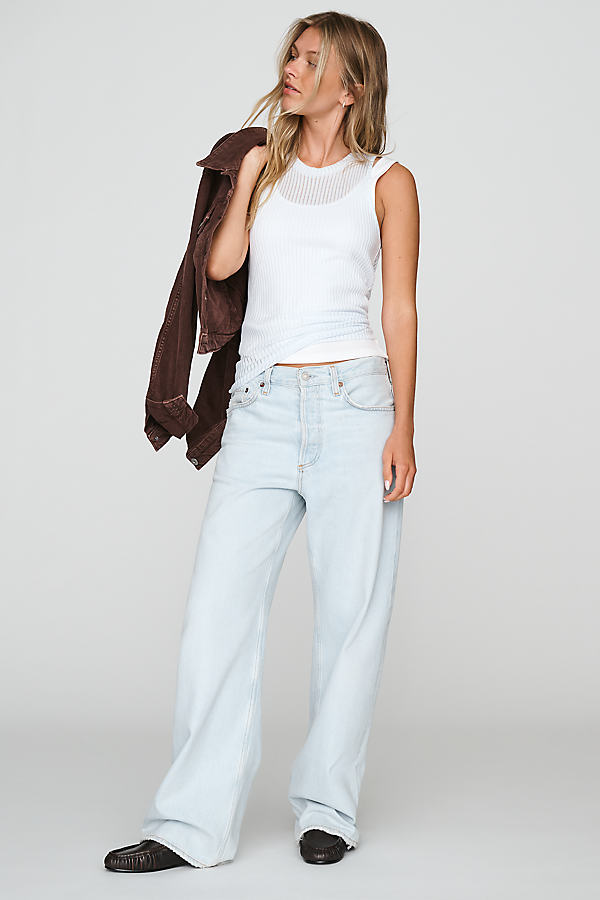 ANTHROPOLOGIE Sheer Ribbed Tank Top